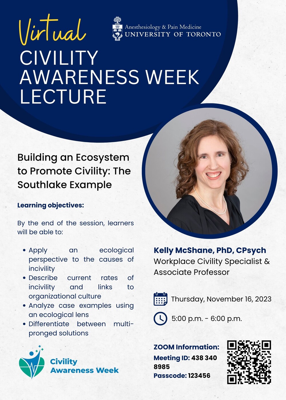 Virtual Lecture: Building an Ecosystem to Promote Civility: The ...